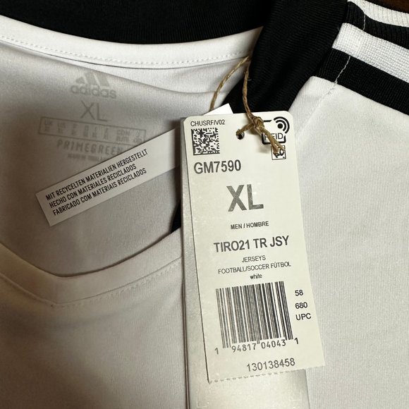 adidas | Shirts | Adidas Mens White Tiro 2 Gm759 Short Sleeve V Neck ...